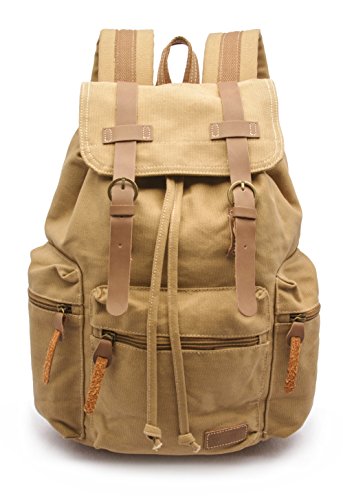 Sweetbriar Vintage Canvas Backpack, Tan - Protects Laptops up to 15.6 Inches