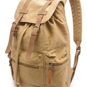 Sweetbriar Vintage Canvas Backpack, Tan - Protects Laptops up to 15.6 Inches