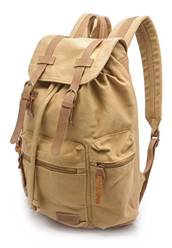 Sweetbriar Vintage Canvas Backpack, Tan - Protects Laptops up to 15.6 Inches