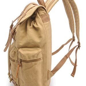 Sweetbriar Vintage Canvas Backpack, Tan - Protects Laptops up to 15.6 Inches