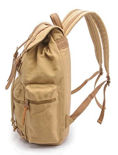 Sweetbriar Vintage Canvas Backpack, Tan - Protects Laptops up to 15.6 Inches