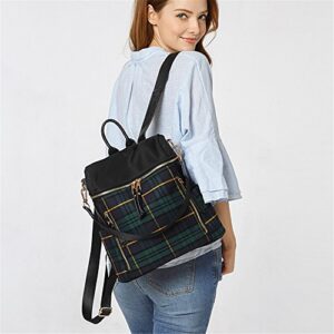 Mn&Sue Dual Use Red Tartan Backpack Purse for Women Schoolbag Casual Daypack Rucksack