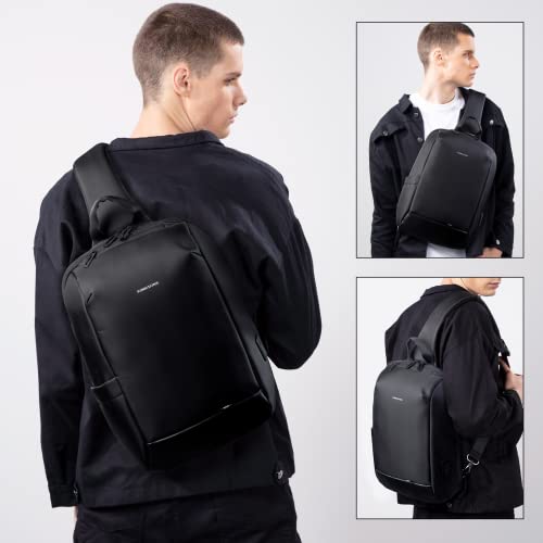 Kingsons Sling Bag Large-Capacity Shoulder Bag Crossbody Bag Casual Chest Bag For Men With USB Charging Port Ipad Cross Bag Anti-Theft Travel Hiking Waterproof,Business Package Accommodates 13.3" PC