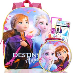 disney frozen backpack with lunch box – bundle with frozen backpack for girls, lunch bag, water bottle, frozen stickers, more | frozen backpack set