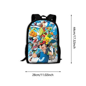 JIWEI Laptop Backpack Anime 17 Inch Bookbag Lightweight Cute Backpack for Men Women Teens Travel Hiking