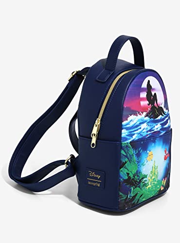 Loungefly Disney The Little Mermaid Silhouette Mini Backpack - Hot Topic Exclusive Navy Blue 14700529