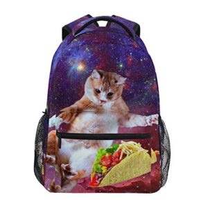 granbey space taco cat laptop backpack – cute universe galaxy burrito kitten college students bookbags beautiful purple nebula school bags travel computer notebooks daypack