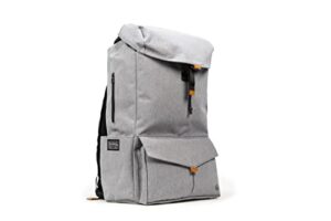 pkg cambridge (31l) backpack. 600d water resistant double layer construction. 16″ laptop (light grey/tan)