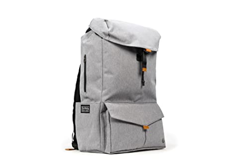 PKG Cambridge (31L) Backpack. 600D Water Resistant Double Layer Construction. 16" Laptop (Light Grey/Tan)