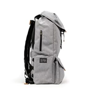 PKG Cambridge (31L) Backpack. 600D Water Resistant Double Layer Construction. 16" Laptop (Light Grey/Tan)