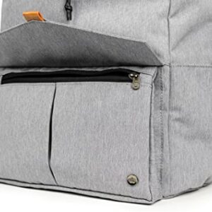 PKG Cambridge (31L) Backpack. 600D Water Resistant Double Layer Construction. 16" Laptop (Light Grey/Tan)