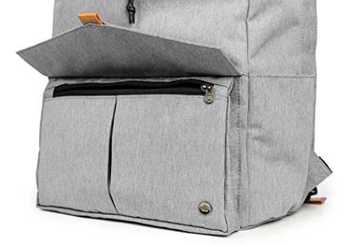 PKG Cambridge (31L) Backpack. 600D Water Resistant Double Layer Construction. 16" Laptop (Light Grey/Tan)