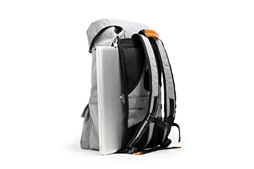 PKG Cambridge (31L) Backpack. 600D Water Resistant Double Layer Construction. 16" Laptop (Light Grey/Tan)