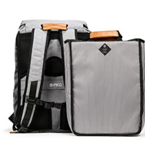 PKG Cambridge (31L) Backpack. 600D Water Resistant Double Layer Construction. 16" Laptop (Light Grey/Tan)