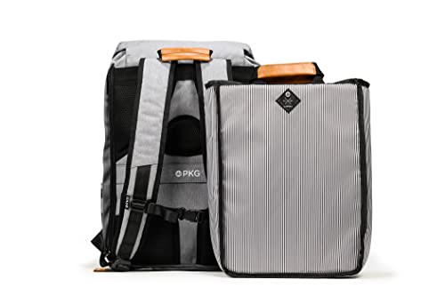 PKG Cambridge (31L) Backpack. 600D Water Resistant Double Layer Construction. 16" Laptop (Light Grey/Tan)