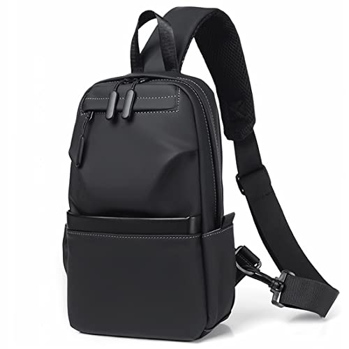 Small Sling Crossbody Bags One Strap Shoulder Chest Pack Backpack for Men Women, Multipurpose Sling purse Bag for Travel Hiking Cycling, Black