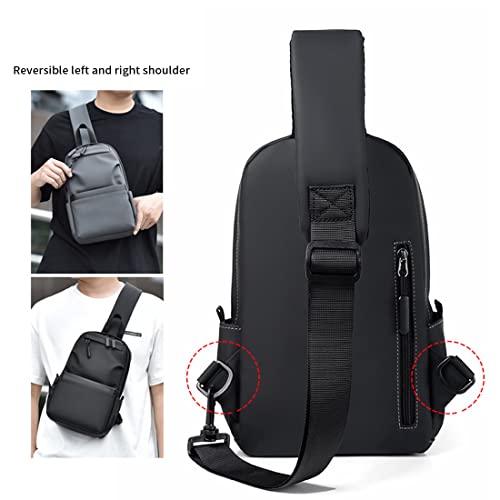 Small Sling Crossbody Bags One Strap Shoulder Chest Pack Backpack for Men Women, Multipurpose Sling purse Bag for Travel Hiking Cycling, Black