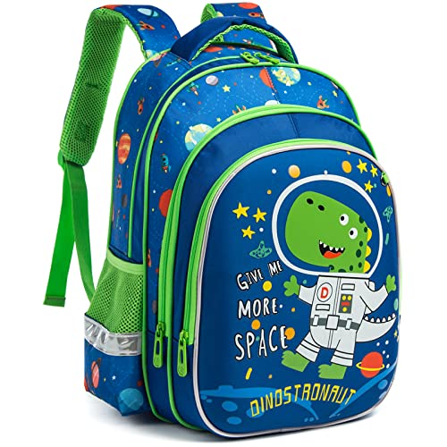 Egchescebo Boys Dinosaur backpack School Bookbag for Boys Kids Bling School Elementary Backpacks for Boys 17" Toddler Backpack Boys Bookbag Unicorn Bags for Boys Blue