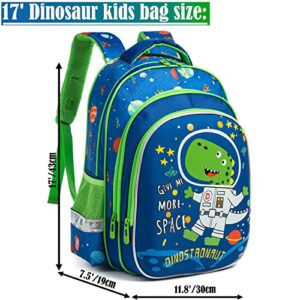 Egchescebo Boys Dinosaur backpack School Bookbag for Boys Kids Bling School Elementary Backpacks for Boys 17" Toddler Backpack Boys Bookbag Unicorn Bags for Boys Blue