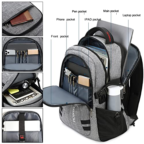 YANIMENGNU MINGMOU Travel laptop Backpack, extra large anti-theft school backpack, with USB charging port, waterproof 17 inch, schoolbag for boys and girls