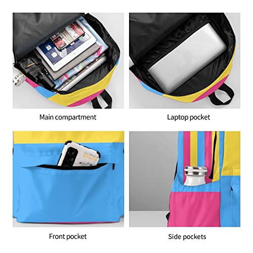 DGHREAW Pansexual Pride Flag Backpack for Men Women Girls Boys School Bag Travel Bag Lightweight Laptop Backpack with Pocket