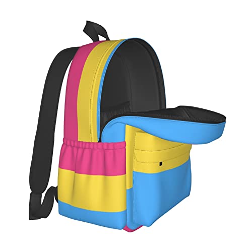 DGHREAW Pansexual Pride Flag Backpack for Men Women Girls Boys School Bag Travel Bag Lightweight Laptop Backpack with Pocket