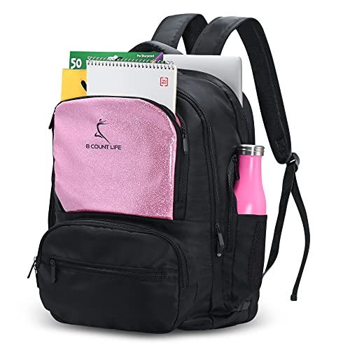 8 Count Life - Glitter Pink Backpack - ● All-Purpose ● Cheer ● Dance ● School ● Travel ● Laptop ● Water Resistant