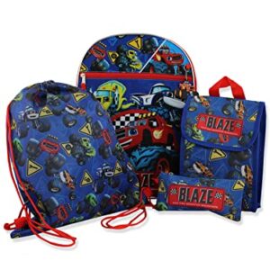 Nickelodeon Blaze and the Monster Machines Boys 16" Backpack 5 piece School Set (One Size, Blue)