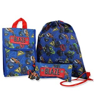 Nickelodeon Blaze and the Monster Machines Boys 16" Backpack 5 piece School Set (One Size, Blue)