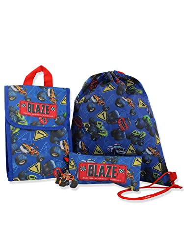 Nickelodeon Blaze and the Monster Machines Boys 16" Backpack 5 piece School Set (One Size, Blue)