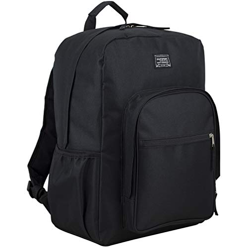 Eastsport Fashion Lifestyle Backpack with Oversized Main Compartment for School or Travel/Hiking, Black