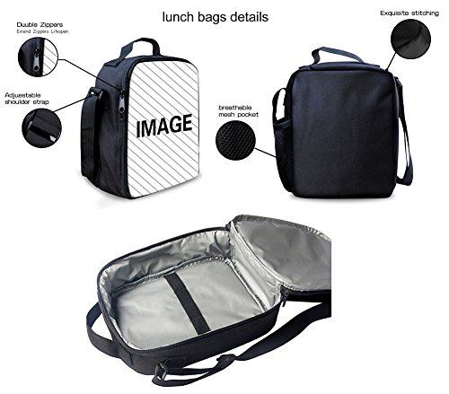 UNICEU 3 Pieces Set Cosmic Planet Galaxy Backpack+Insulated Lunch Box+Pencil Bag for Kids Back to School