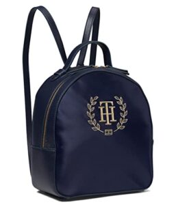 tommy hilfiger lana mini dome backpack satin pvc crest tommy navy one size