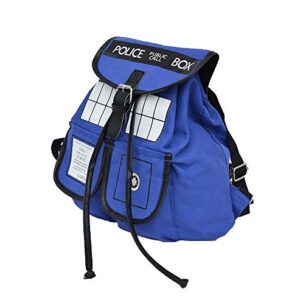 HAMIQI Doctor Who Cosplay Police Box Fashion Casual Backpack Practical Canvas Bag Anime Travel Backpack Shoulder Bags Sports Backpack Student Schoolbag