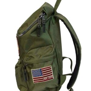 Top Gun Nylon Backpack with Patches (Olive)