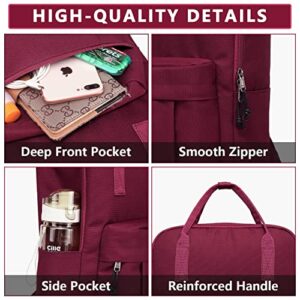 Mini Backpack for Women, Chasechic Lightweight Cute Small Hiking Casual Aesthetic Daypack for Teen Girls Wine Red