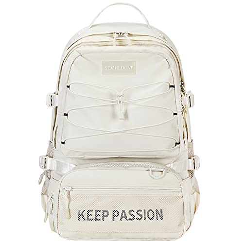 Laptop Backpacks for Women Men 16 Inch School Bag College Backpack Anti Theft Travel Daypack Bookbag for Teens Girls Students (Beige)