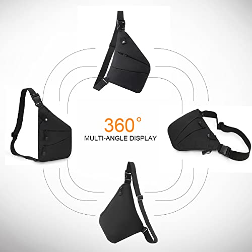 LOCALLION Slim Sling Bag for Men Women, Anti-theft Crossbody Shoulder Bags, Side Chest Bag, Lightweight Stealth Side Pack