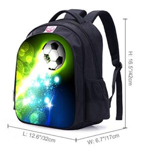 MATMO Soccer Backpack for Boys, Soccer Print Backpack Cool Football Pattern School Bag (Soccer Bag 9)