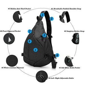 Sling Bag Backpack, Sling Shoulder Backpacks Laptops Travel Outdoors Backpack (Black(13.3''))