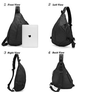 Sling Bag Backpack, Sling Shoulder Backpacks Laptops Travel Outdoors Backpack (Black(13.3''))