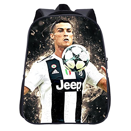 KBIKO-zxl Unisex Children Cristiano Ronaldo School Bookbag-Soccer Star Daypack Waterproof Laptop Bag for Students