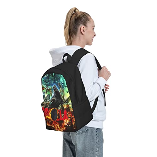 Monster Backpack Lightweight Cartoon Book Bag Shoulders Daypack Casual Fashion With Bottle Side Pockets Bookbag