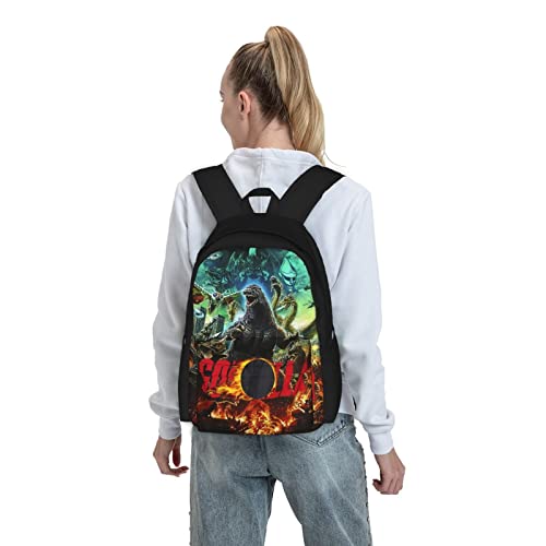 Monster Backpack Lightweight Cartoon Book Bag Shoulders Daypack Casual Fashion With Bottle Side Pockets Bookbag