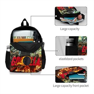 Monster Backpack Lightweight Cartoon Book Bag Shoulders Daypack Casual Fashion With Bottle Side Pockets Bookbag