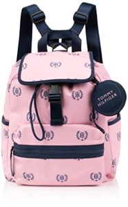 tommy hilfiger addison flap backpack, pink multi