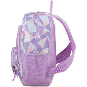 Eastsport Multi Pocket School Backpack, Lovely Lilac/Cryal Clear Geo Print