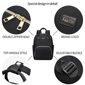 Asenlin Travel Laptop Backpack 15.6 Inch Stylish Water Resistant School Computer Backpack College Fashion Casual Daypack Travel Business Work Backpack for Men Women Black