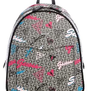 GUESS Women's Stanzler Black Logo Graphic Graffiti Print Backpack