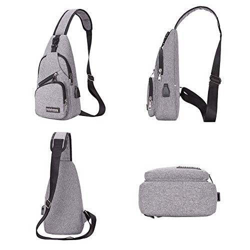 Peicees Travel Gym Bike Sling Bag Shoulder Backpack Daypack w/USB Charging Port